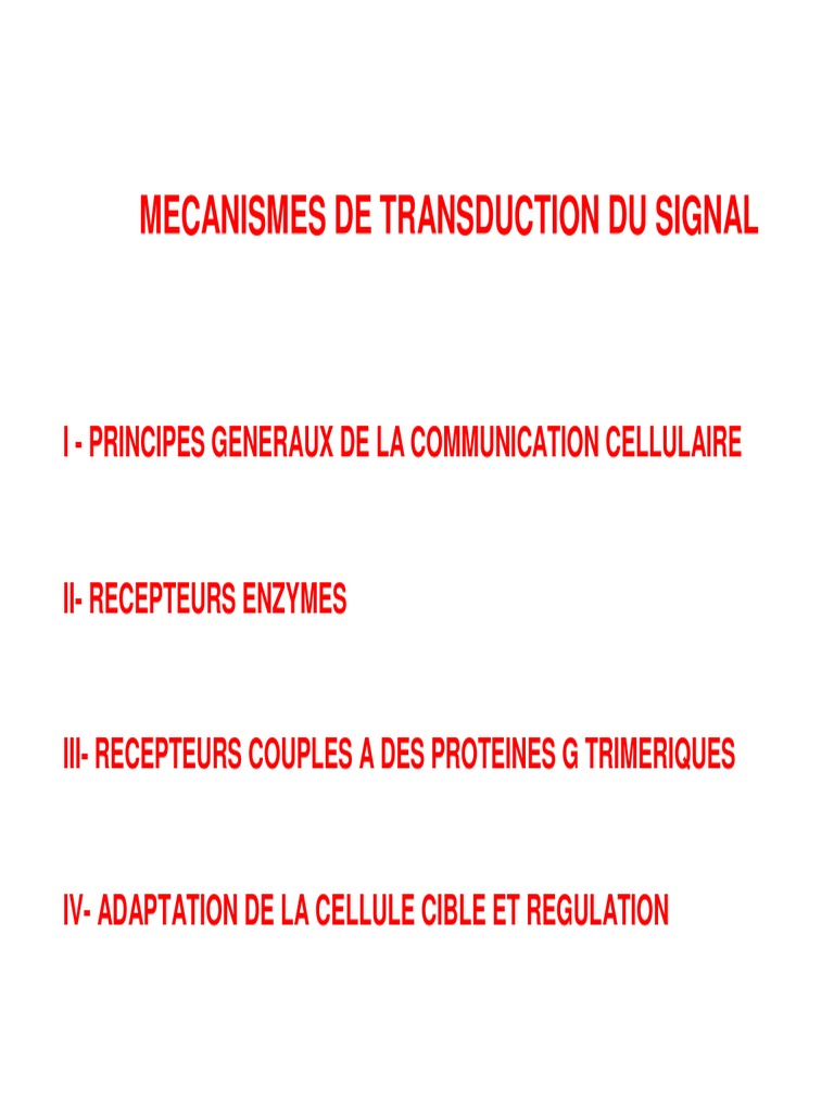 Transduction Du Signal. | PDF | Signalisation cellulaire | Transduction ... Transduction Du Signal. | PDF | Signalisation cellulaire | Transduction ...