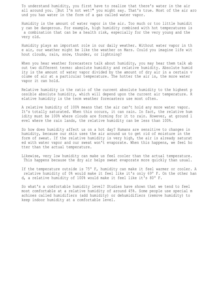 Humidity | PDF | Humidity | Relative Humidity