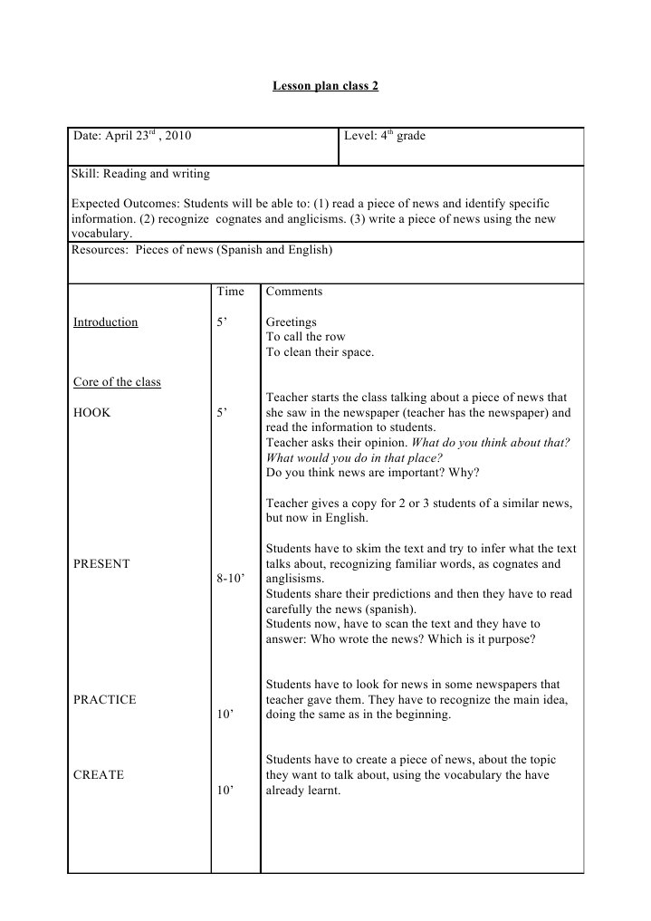 4th Grade Reading & Writing Lesson Plan | PDF | Science & Mathematics