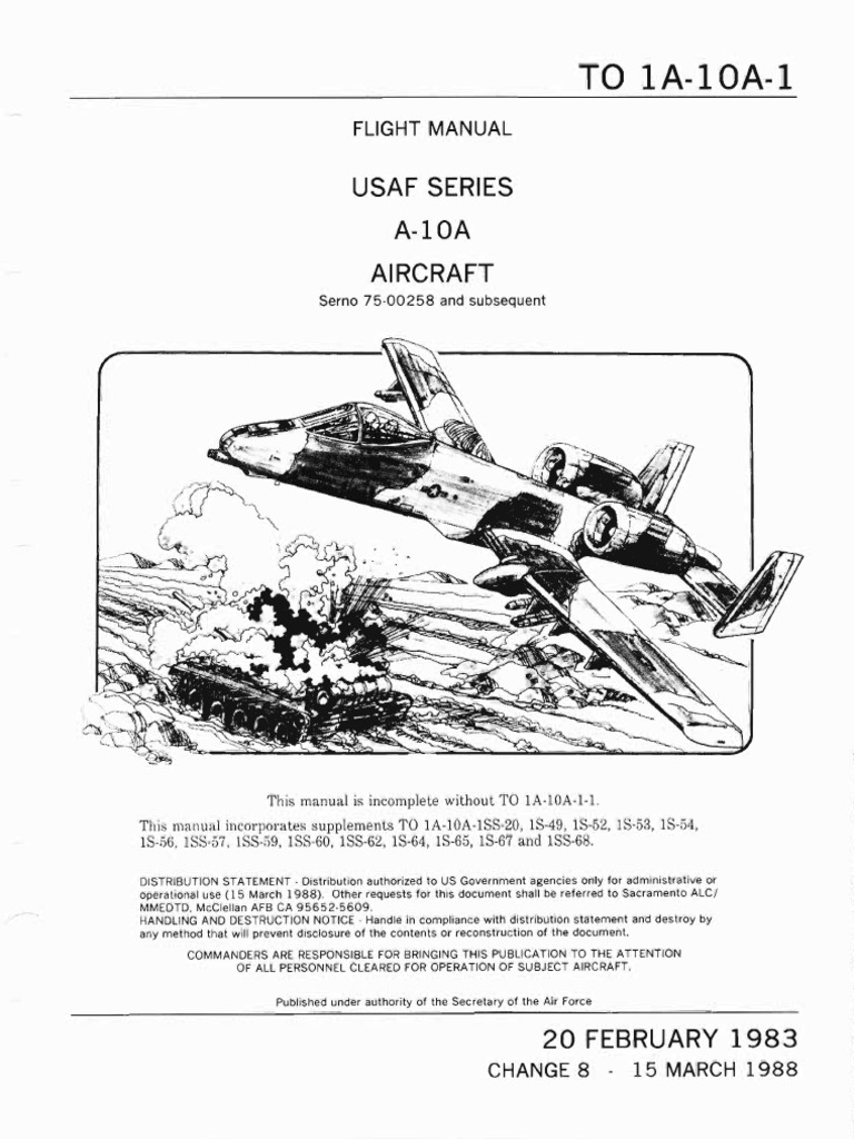 To 1A-10A1 - A-10A Flight Manual | PDF | Landing Gear | Empennage