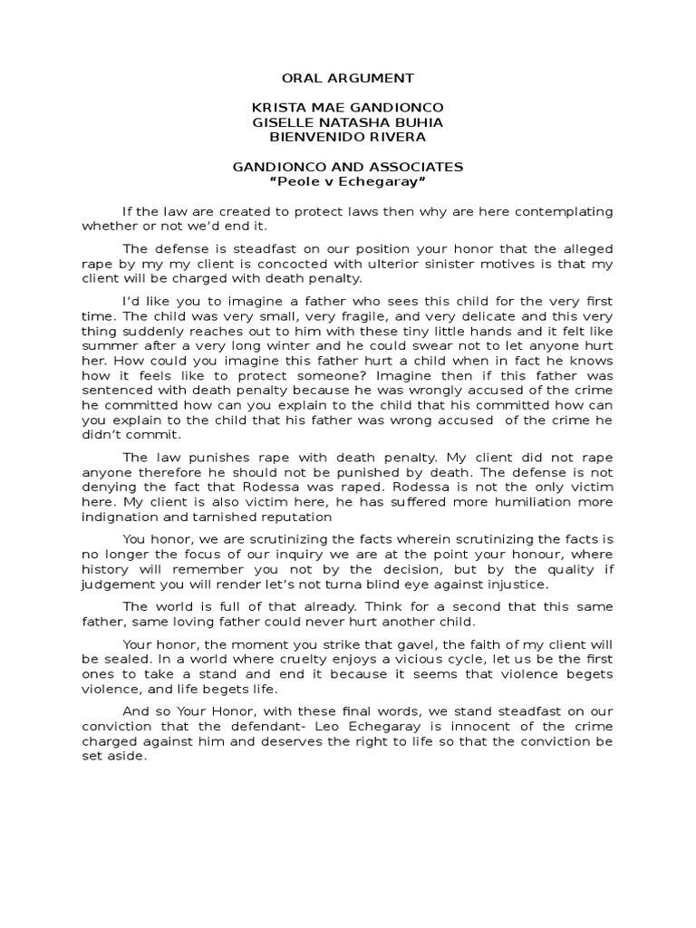 Oral Arguments | PDF | Social Science | Wellness