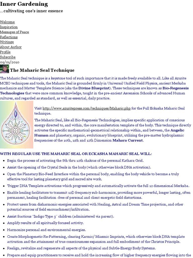 The Maharic Seal Technique (Inner Gardening) | PDF | Science & Mathematics