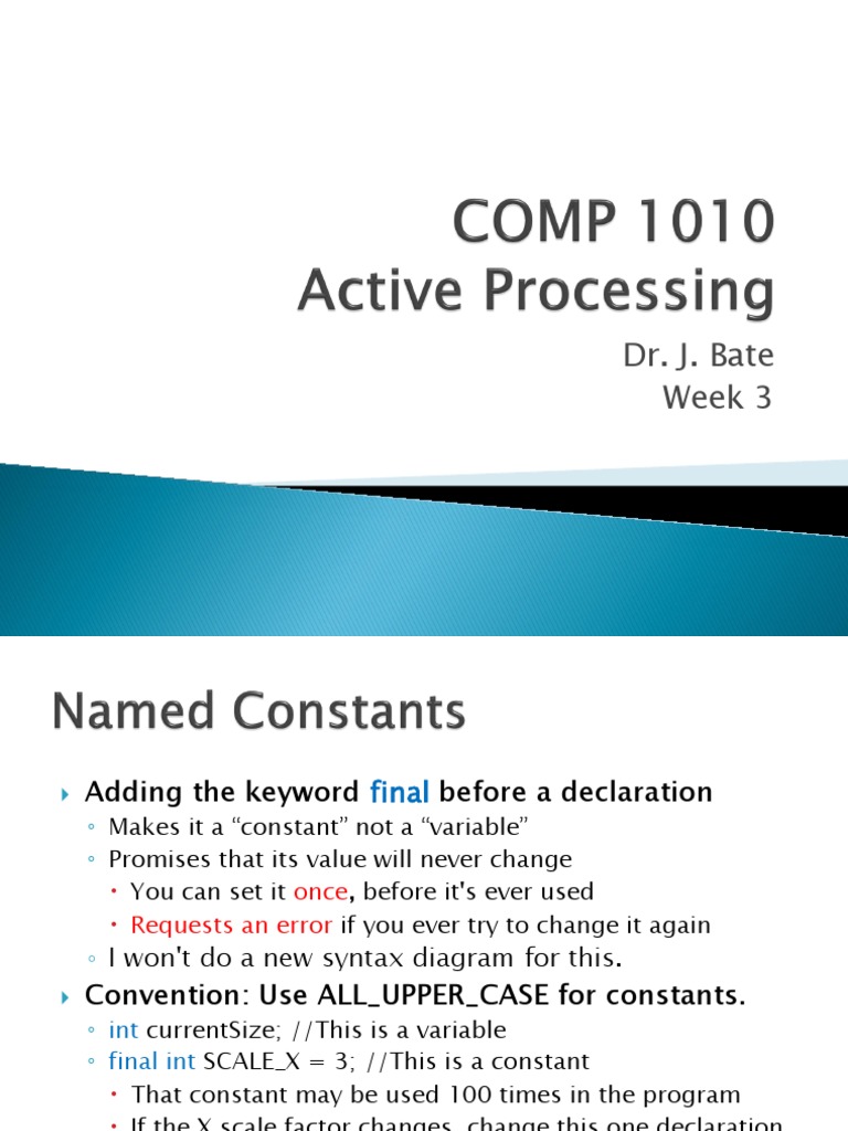 Active Programming Notes | PDF | Ellipsis | Variable (Computer Science)