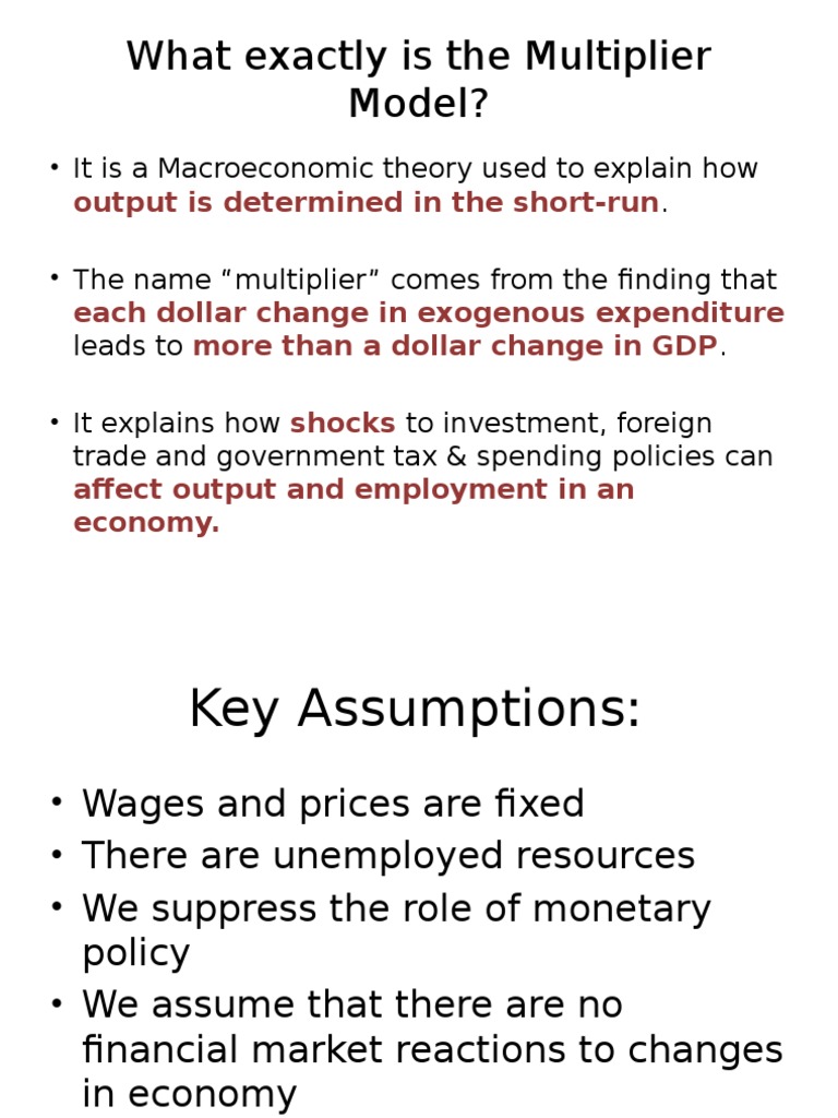 What Exactly Is The Multiplier Model? | PDF | Fiscal Multiplier | Gross ...