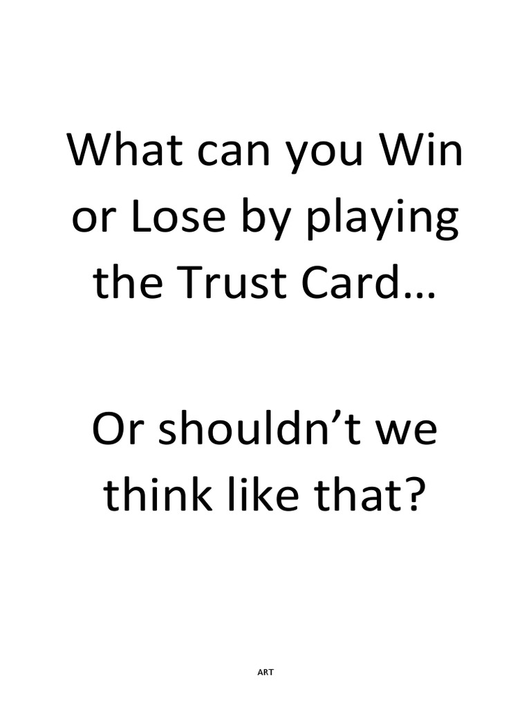 The Trust Card | PDF | Playing Cards | Trick Taking Card Games
