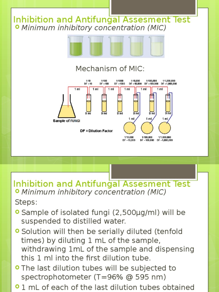 Inhibition and Antifungal Assesment Test: Minimum Inhibitory ...