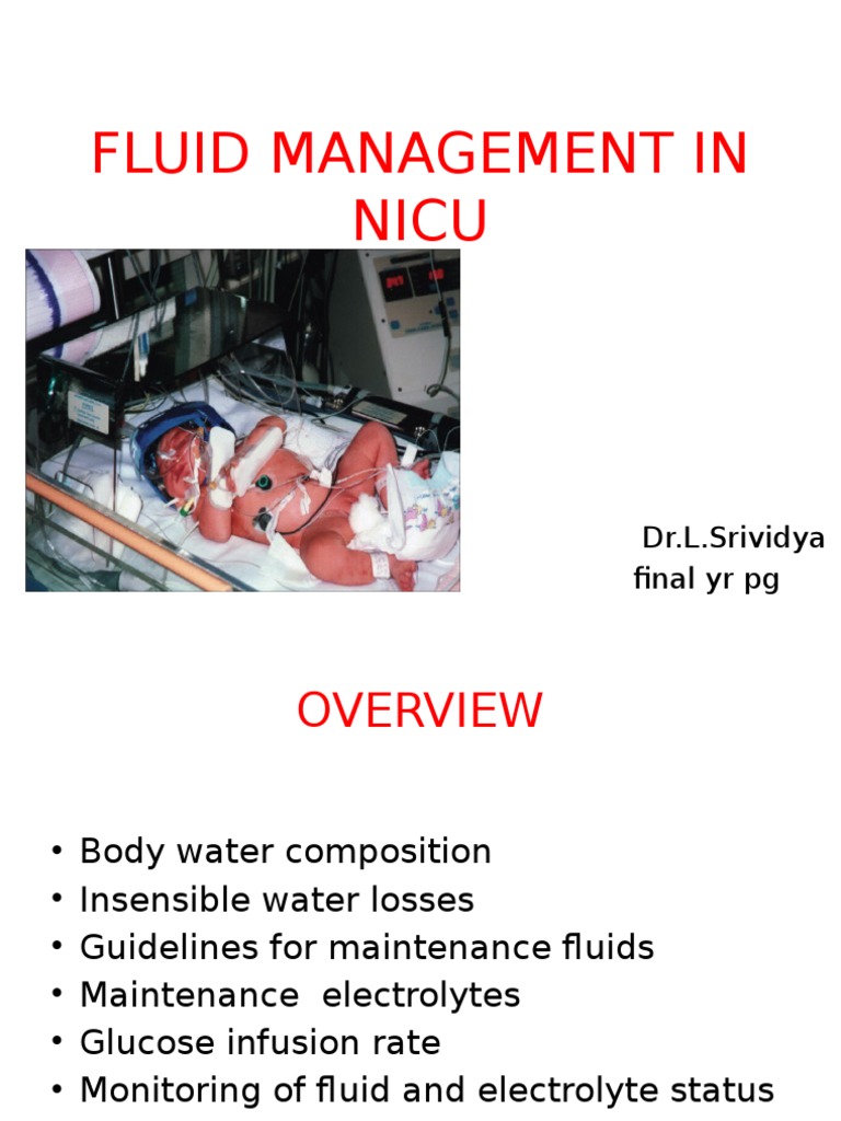 Fluid Management in Nicu | PDF | Dehydration | Medical Specialties