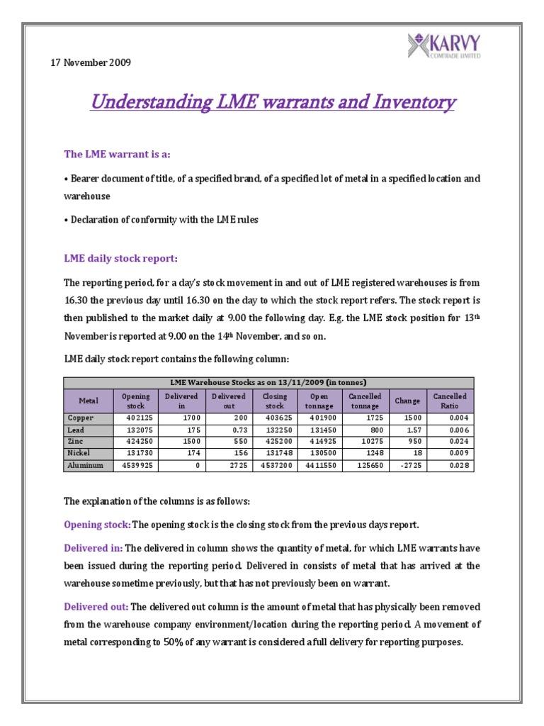 How To Read Metals Numbers in LME PDF | PDF | Derivative (Finance ...
