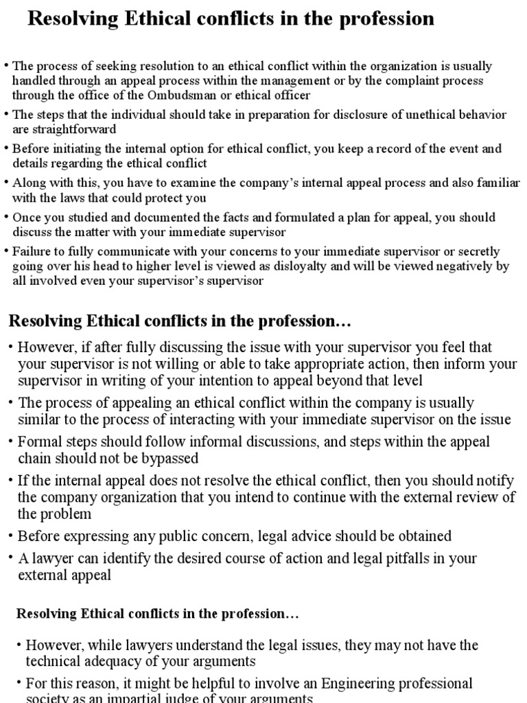 Resolving Ethical Conflicts | PDF | Autonomy | Morality