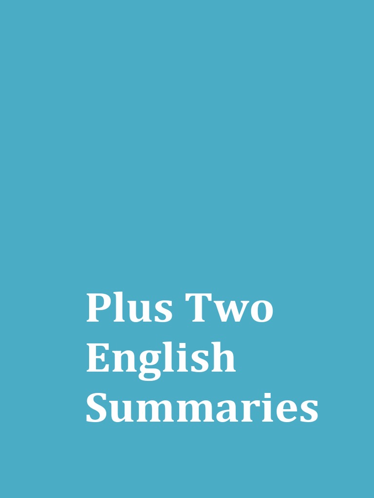 Plus Two Kerala Syllabus English Notes & Summaries | PDF | Drugs ...