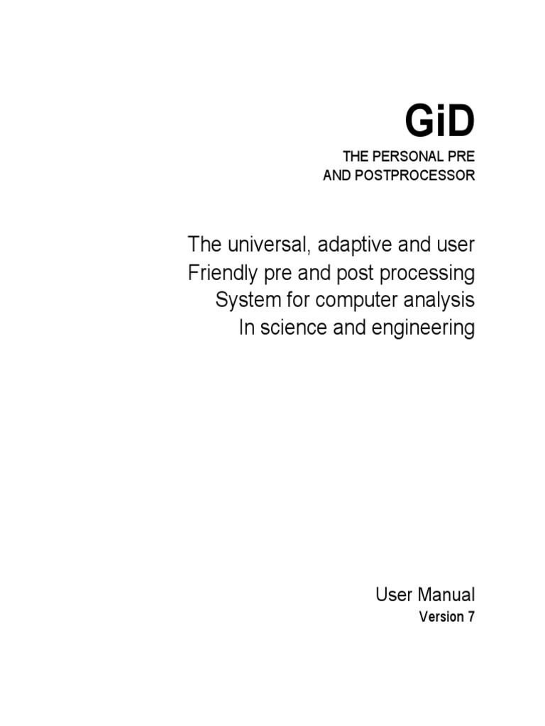 GiD 7-User Manual | PDF | Menu (Computing) | Computer File