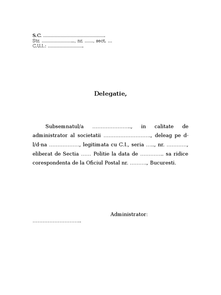 Delegatie Pentru Posta