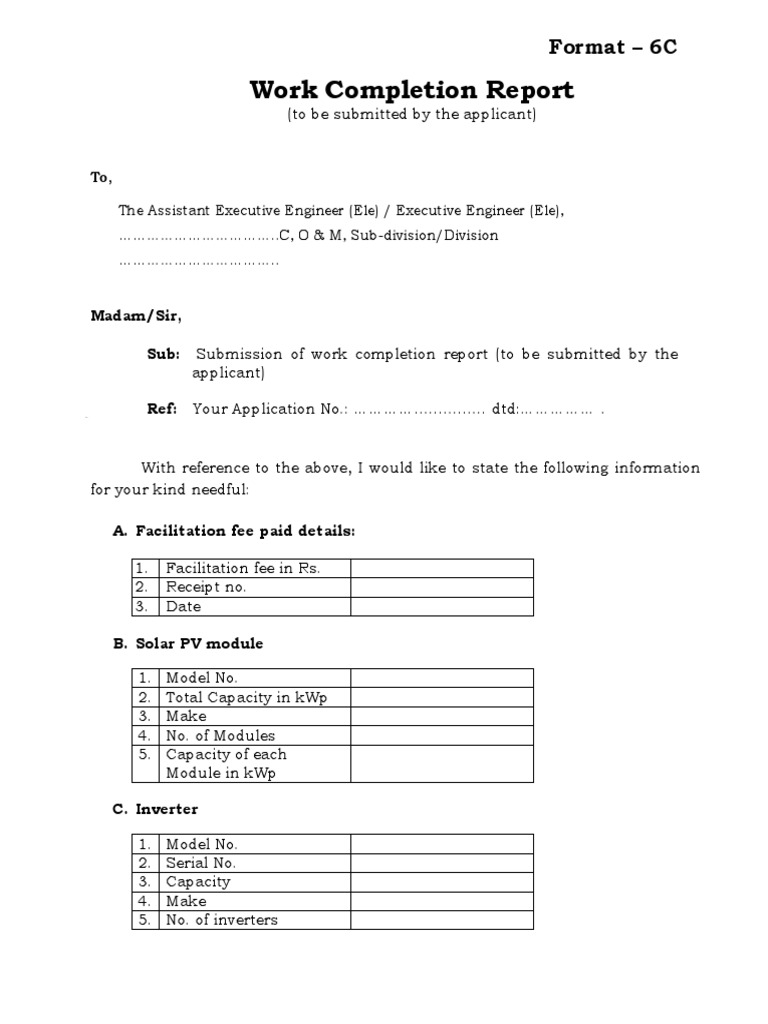 Solar Installation Completion Report | PDF | Power Inverter ...