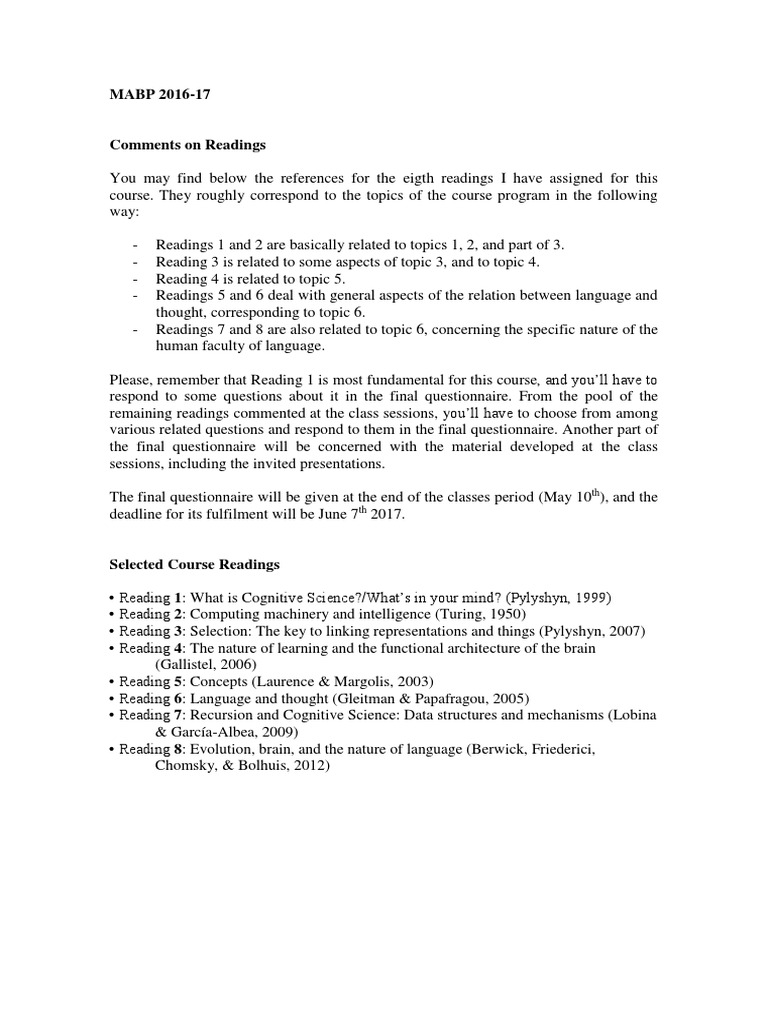 Course Readings | PDF