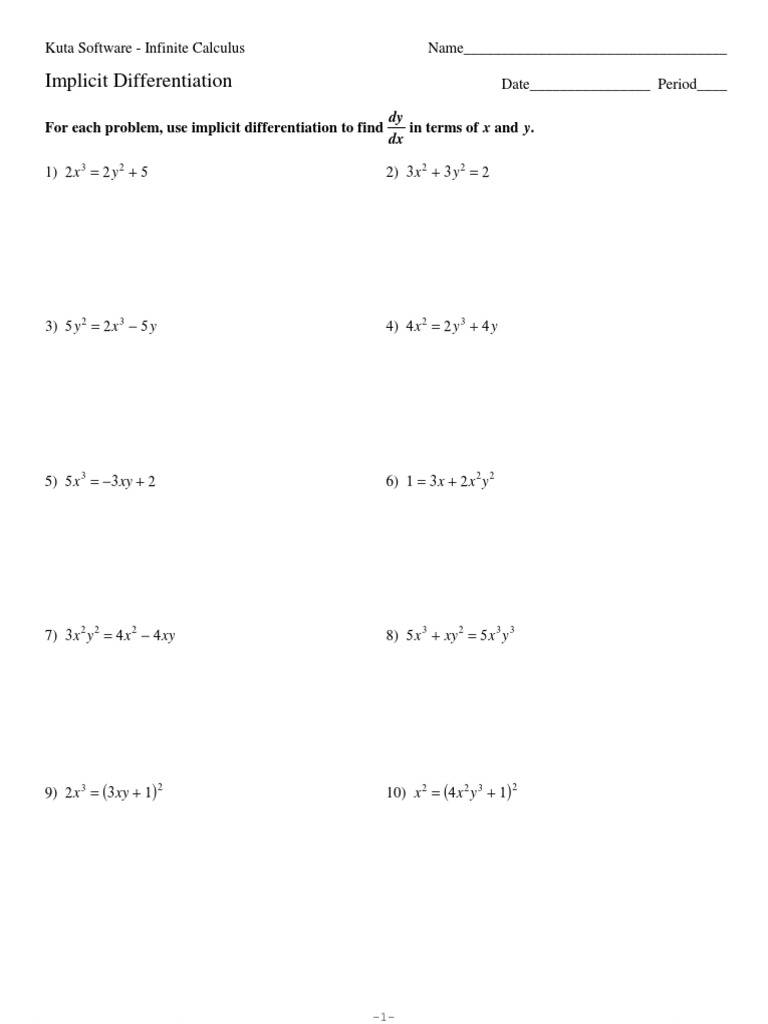 03 - Implicit Differentiation PDF | PDF | Derivative | Rates