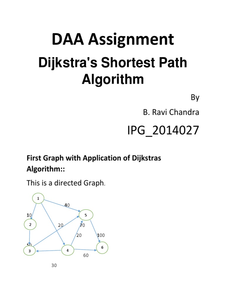 IPG - 2014027 Dijkstra's Shortest Path Algorithm | PDF | Computational ...