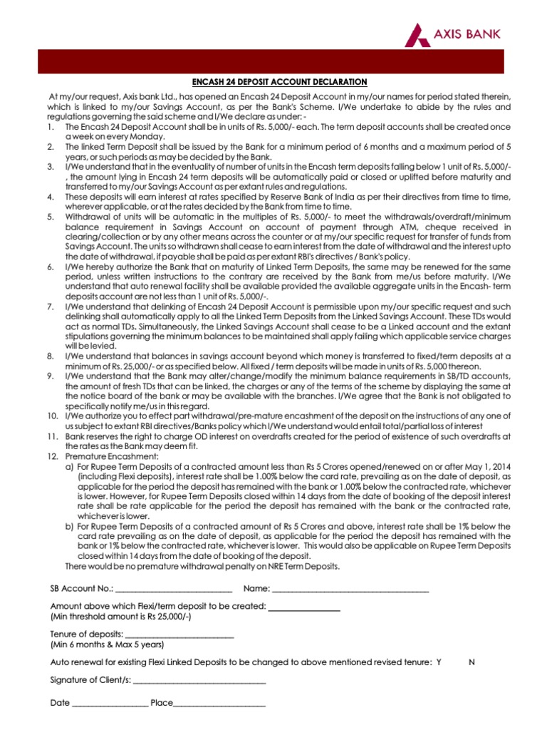 Encash 24 Form | PDF | Savings Account | Overdraft