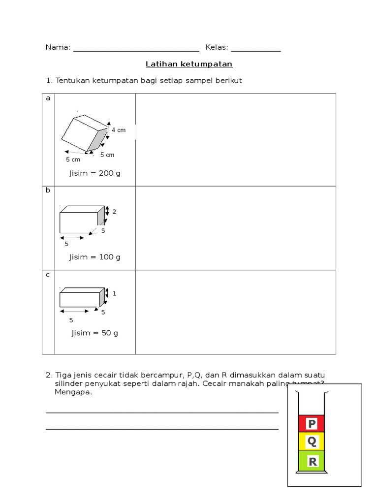 Latihan Ketumpatan | PDF
