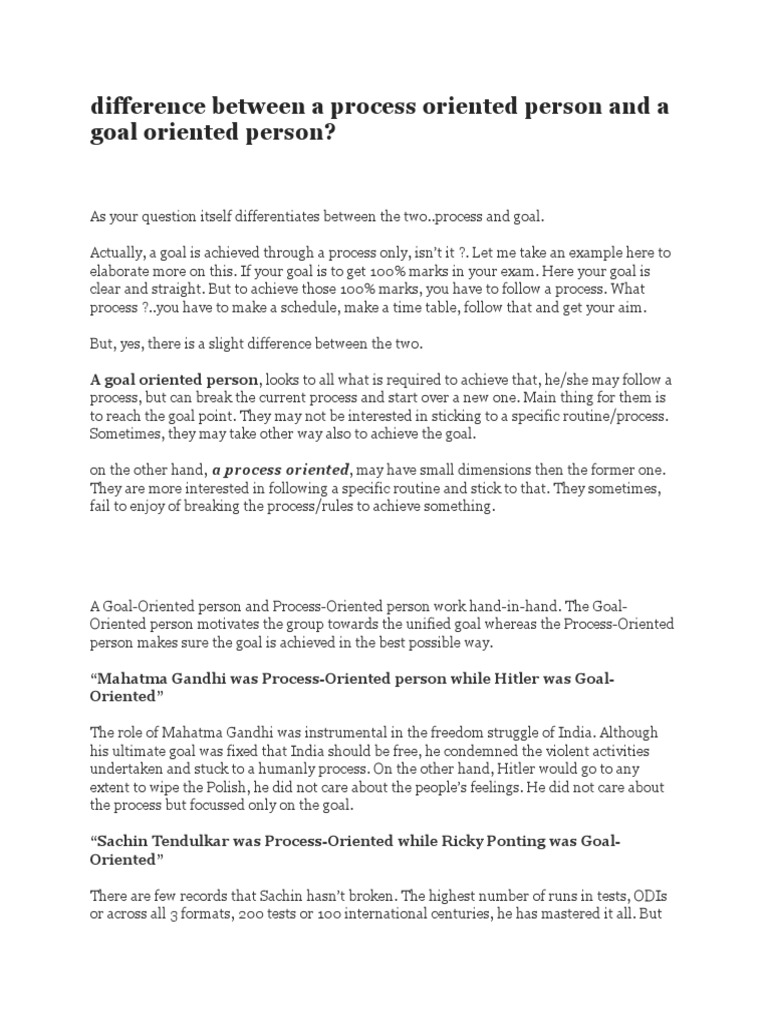 Process-Oriented Vs Result Oriented Paradigm | PDF | Cognitive Science ...