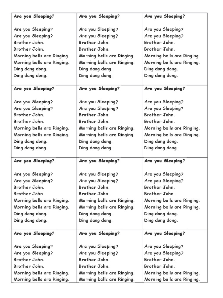 Are You Sleeping | PDF