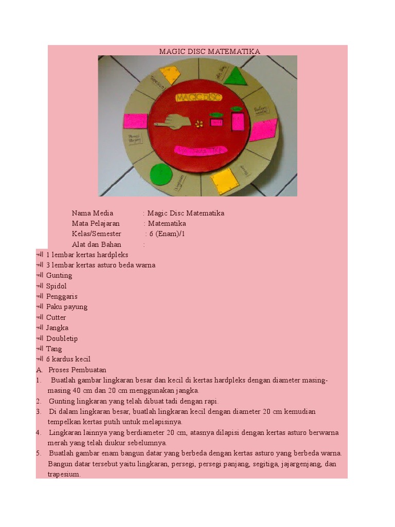 Media Pembelajaran Magic Disc Matematika | PDF | Metode & Bahan Ajar ...
