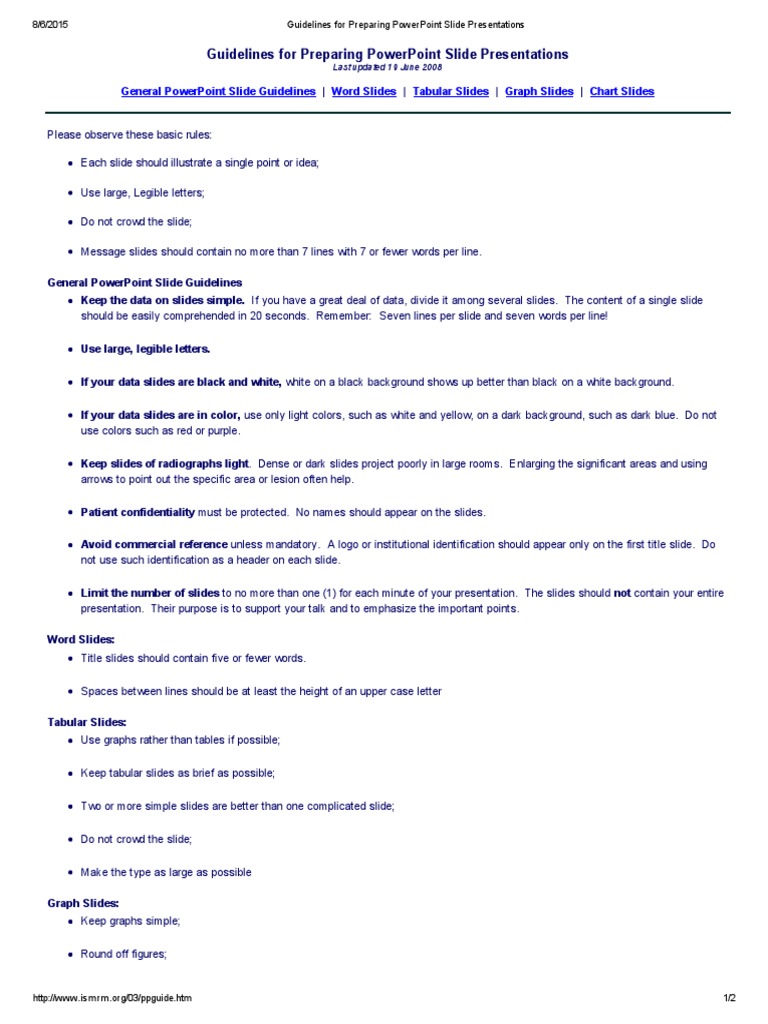 Guidelines For Preparing Powerpoint Slide Presentations | PDF | Microsoft Power Point ...