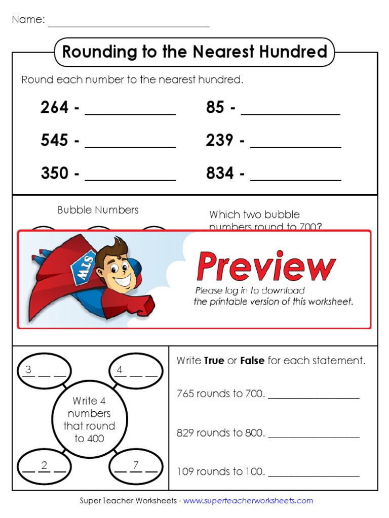 Rounding Nearest Hundred Bubbles | PDF | Logic | Teaching Mathematics