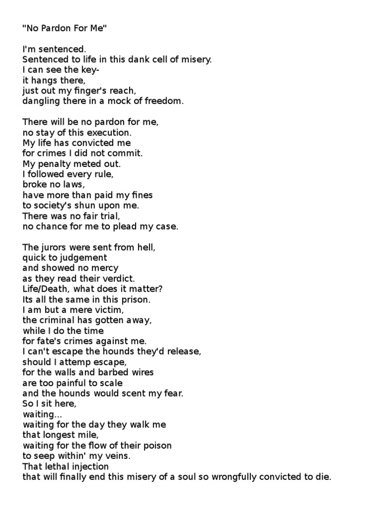 No Pardon for Me | Pardon | Crimes