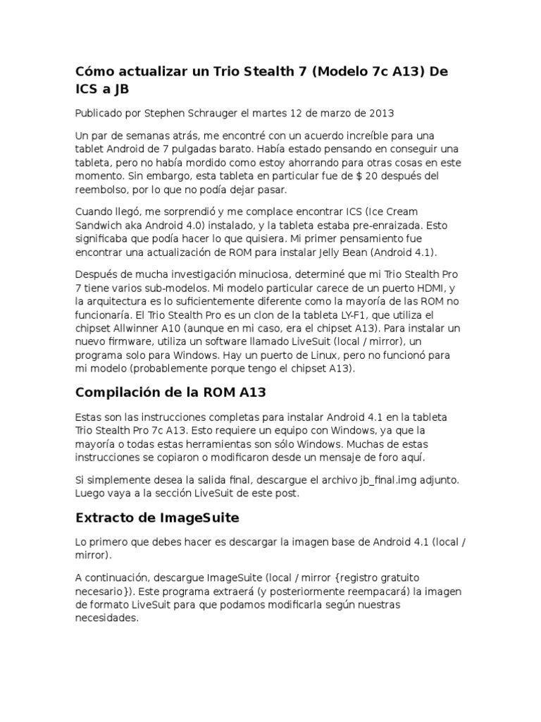 Cómo Actualizar Un Trio Stealth 7 | PDF | Archivo de computadora ...