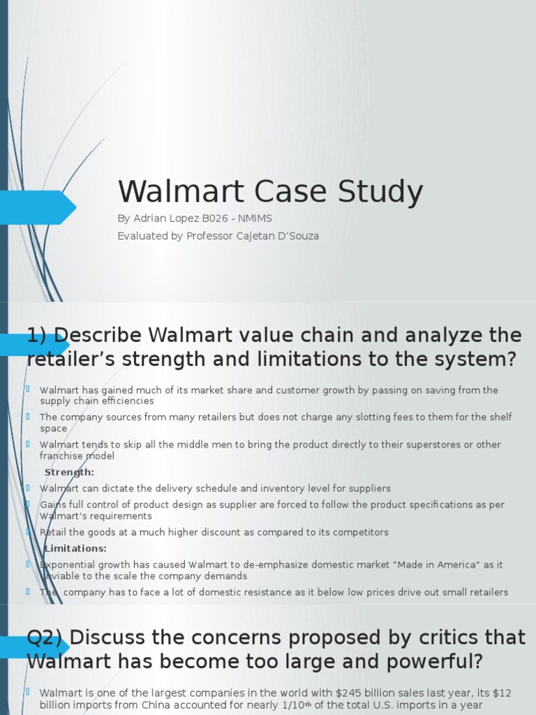 Adrian Lopez - Walmart Case Study | PDF | Walmart | Retail