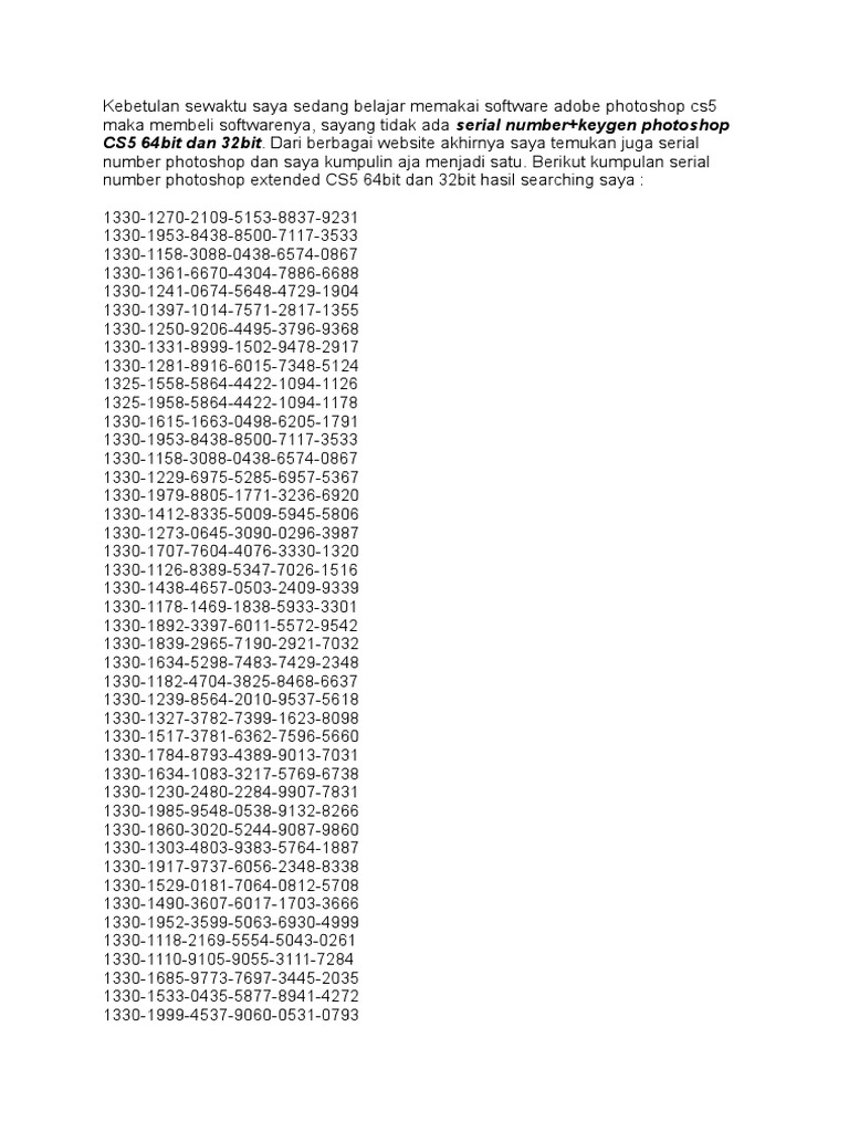 Serial Number Photo Shop Cs5 | PDF