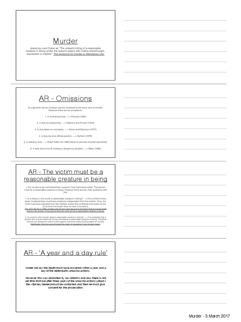 Murder | PDF | Intention (Criminal Law) | Mens Rea