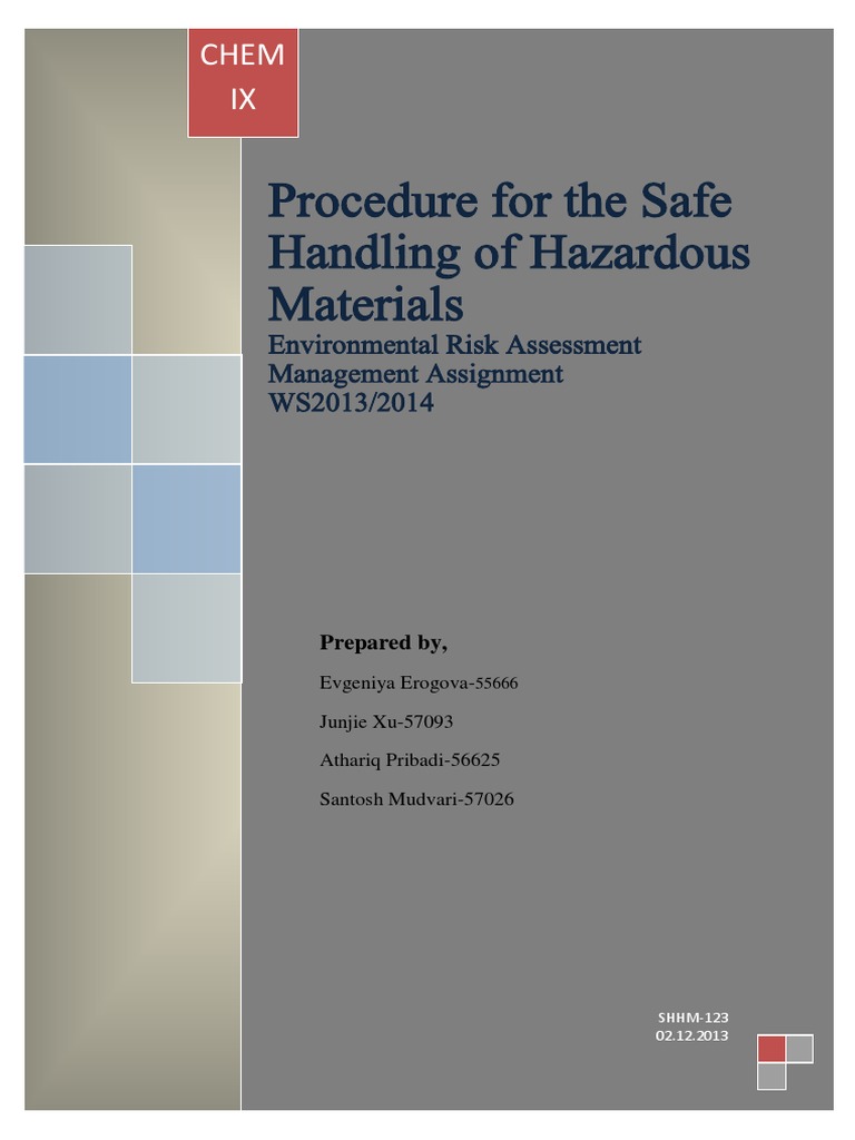 Safe Handling Hazardous Materials Procedures in Industrial | PDF ...