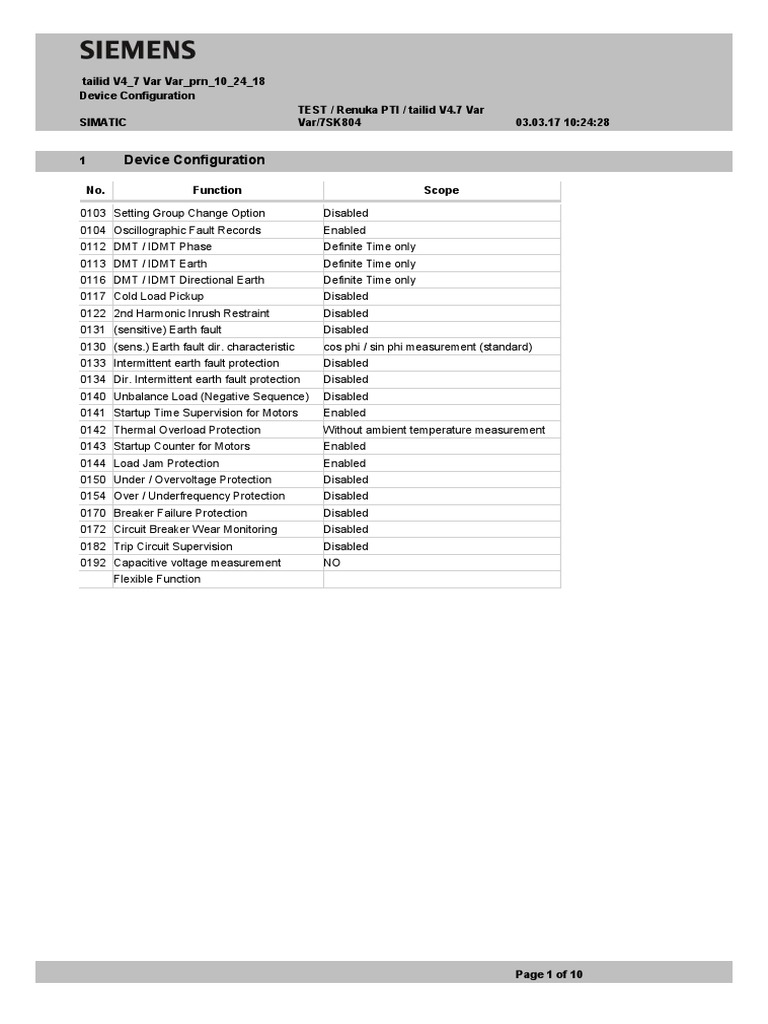 Relay Settings For SIEMENS 7SJ62 | PDF | Electric Power System ...