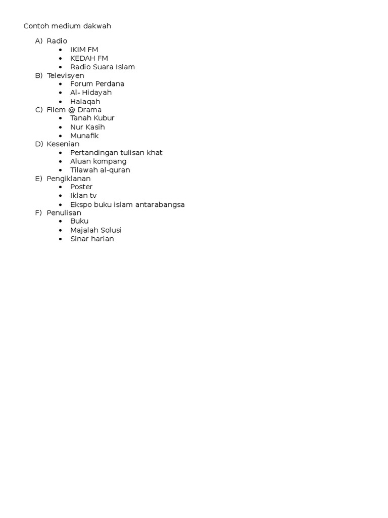 Contoh Medium Dakwah | PDF