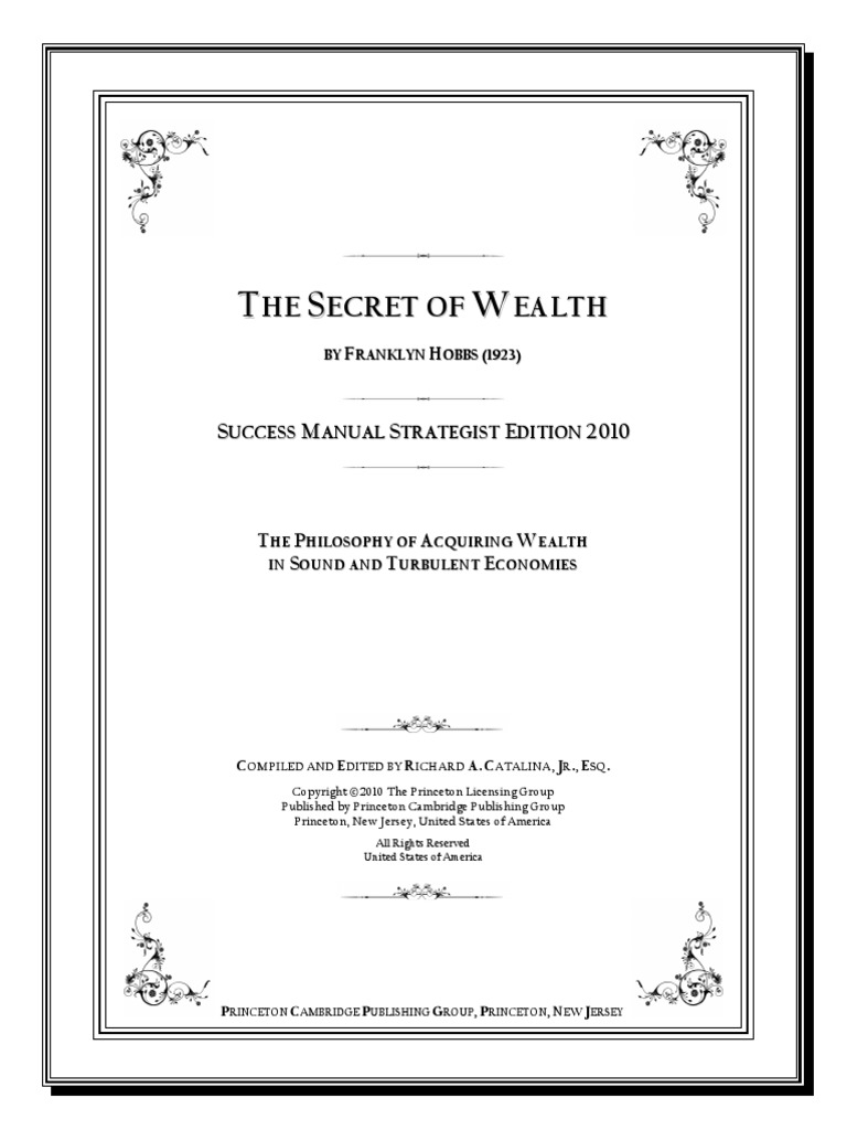The Secret of Wealth Franklyn Hobbs | PDF | Wealth | Poverty