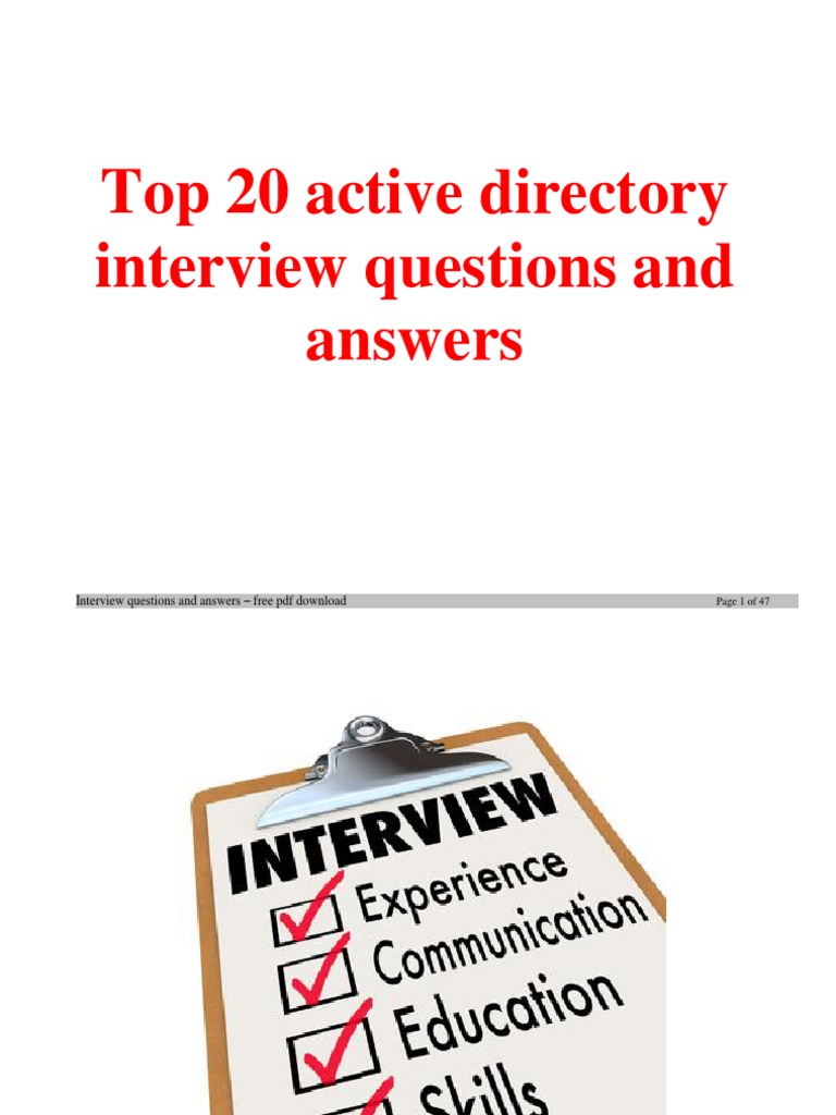 Windows AD Top20 Questions and Answer | PDF | Active Directory | Job Interview