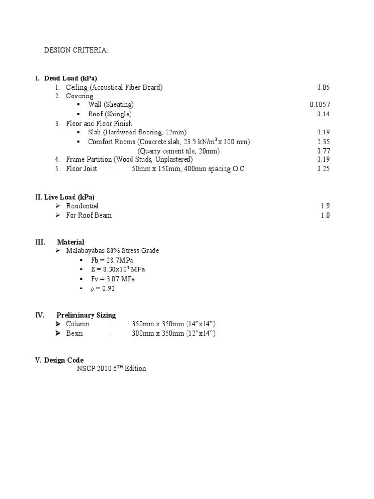 Design Criteria | PDF