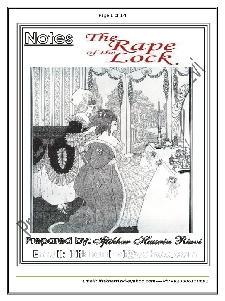 Overview of The Rape of the Lock | PDF | Alexander Pope | Satire