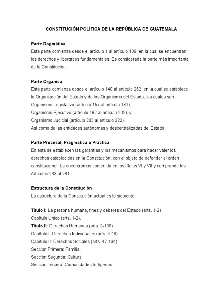 Constitución Política de La República de Guatemala | PDF | Derecho ...