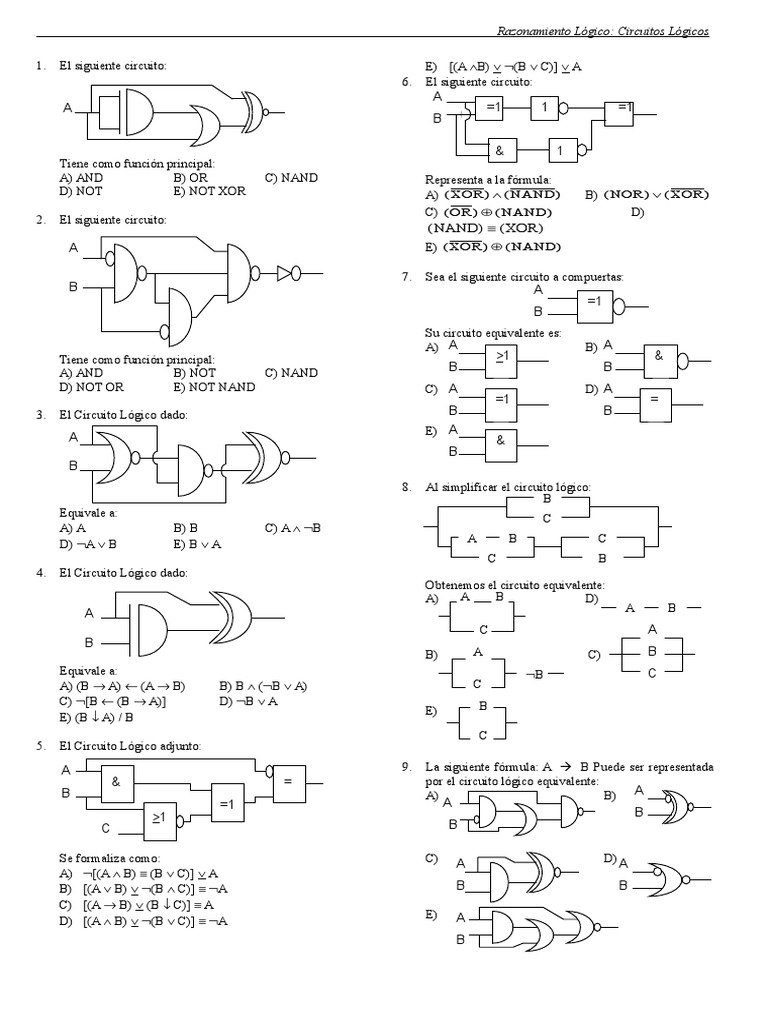 Circuitos Lógicos | PDF | Puerta lógica | Lógica