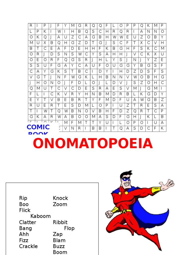 Onomatopoeia Word Search | PDF