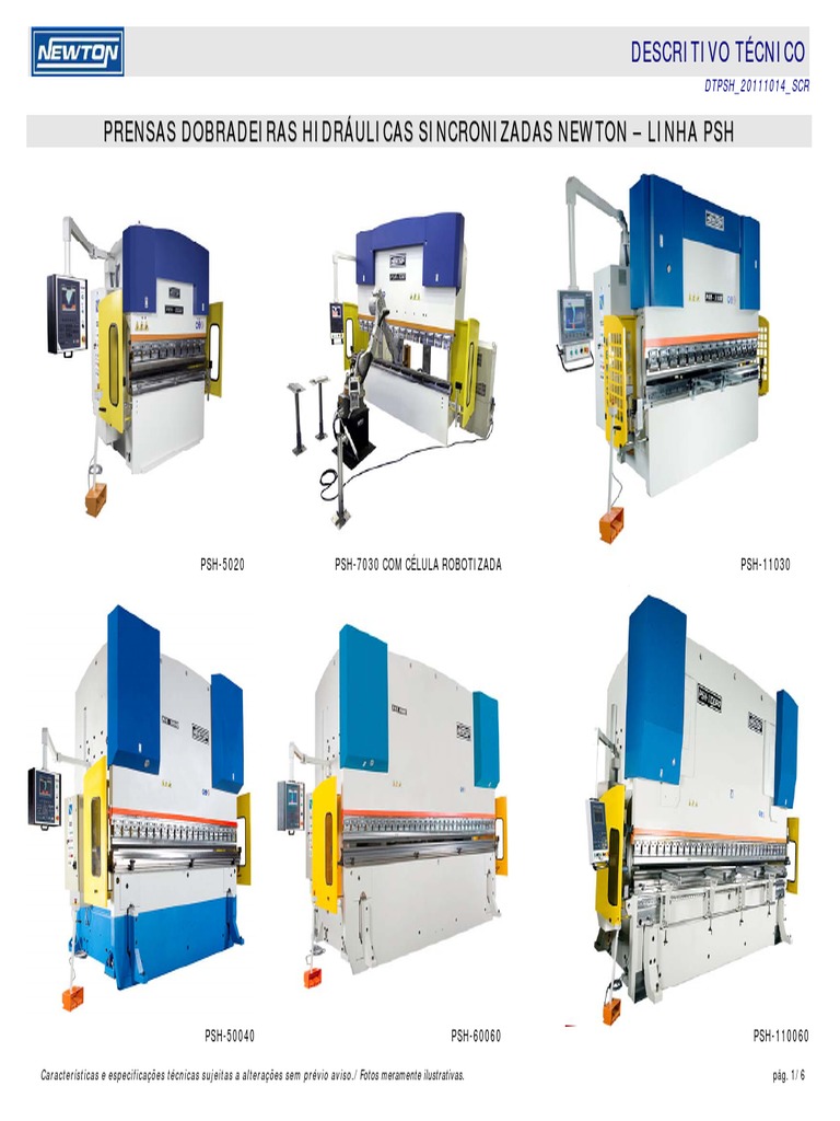Prensas Dobradeiras NEWTON Descritivo Linha PSH Custom 20111014 SCR-995 | PDF | Engenharia ...