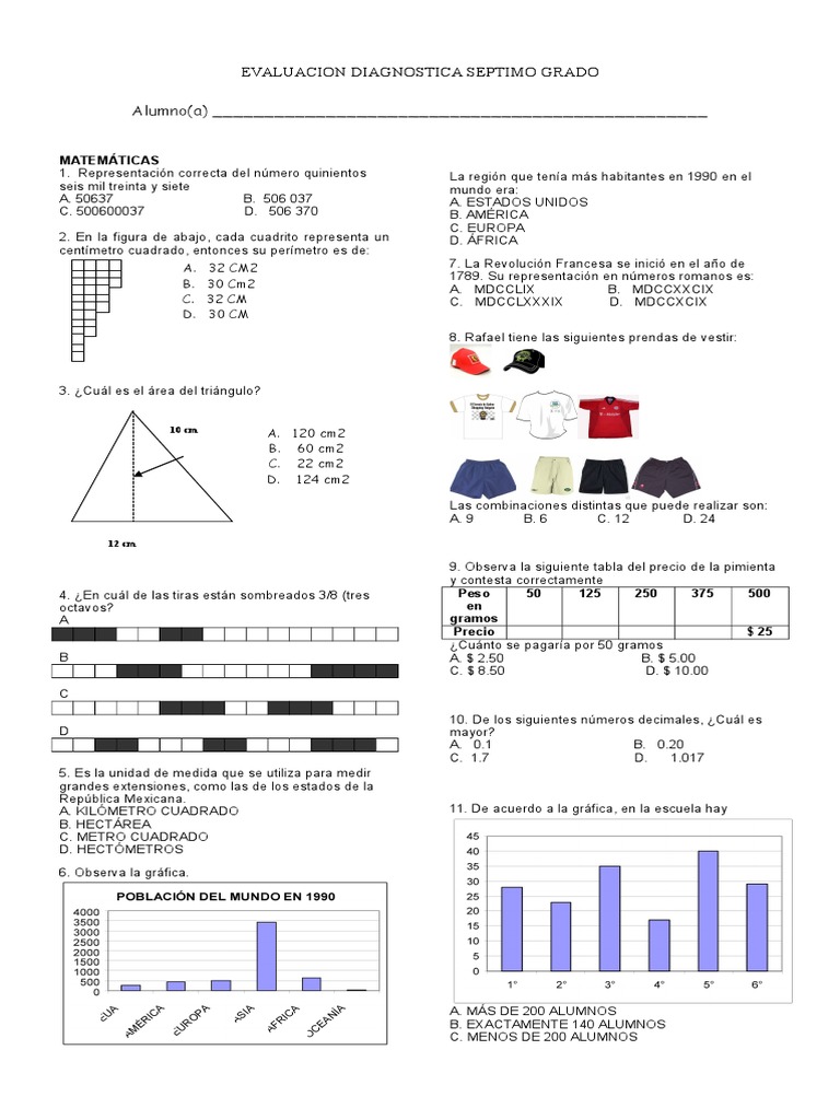06 Diagnostico Sexto Grado | PDF
