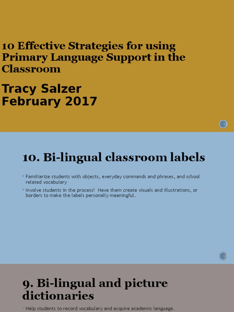 Goal 12-10 Effective Strategies For Using Primary Language Support | PDF