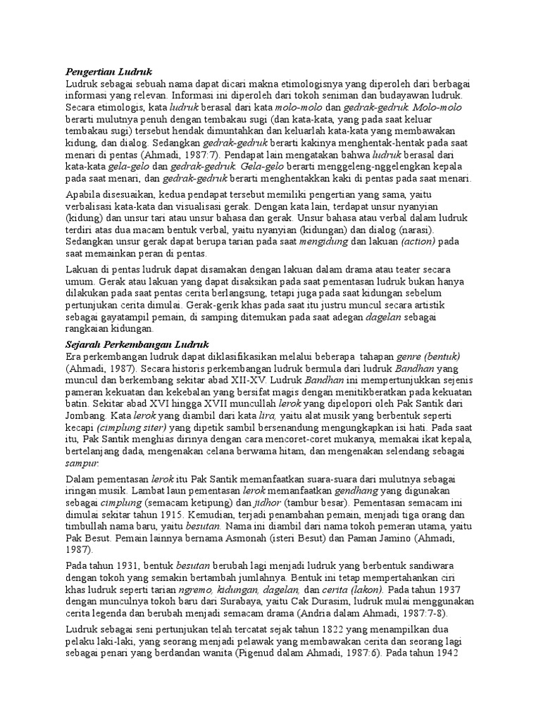 Pengertian Ludruk | PDF