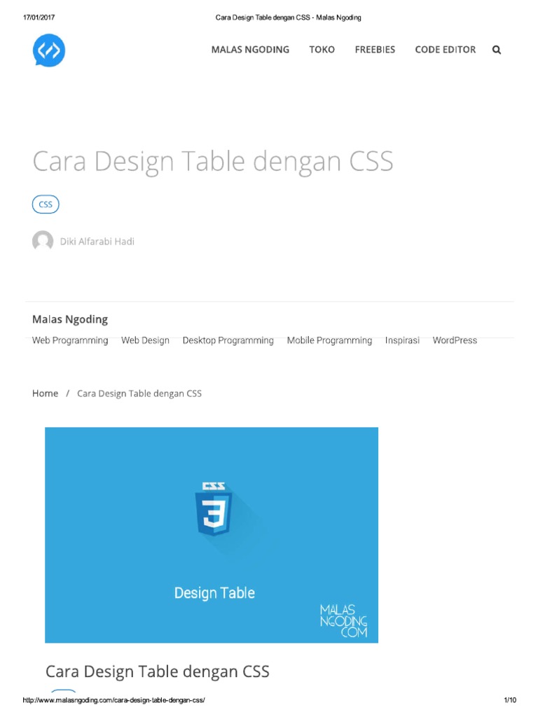 Cara Design Table Dengan Css Malas Ngoding Pdf Pdf