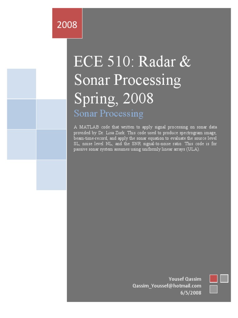 Sonar Data Processing with MATLAB | PDF | Sonar | Waves
