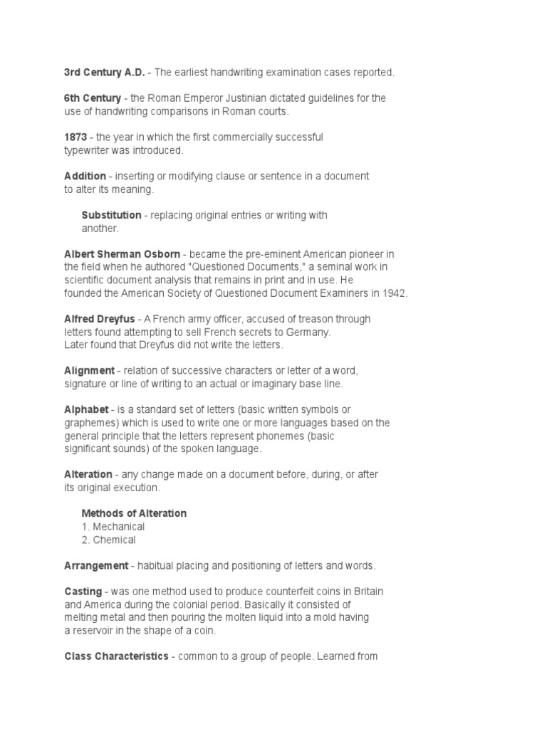 Questioned Documents | Typewriter | Graphology