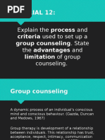 Group Counselling Session Plan | PDF | Psychotherapy | Cognitive Science